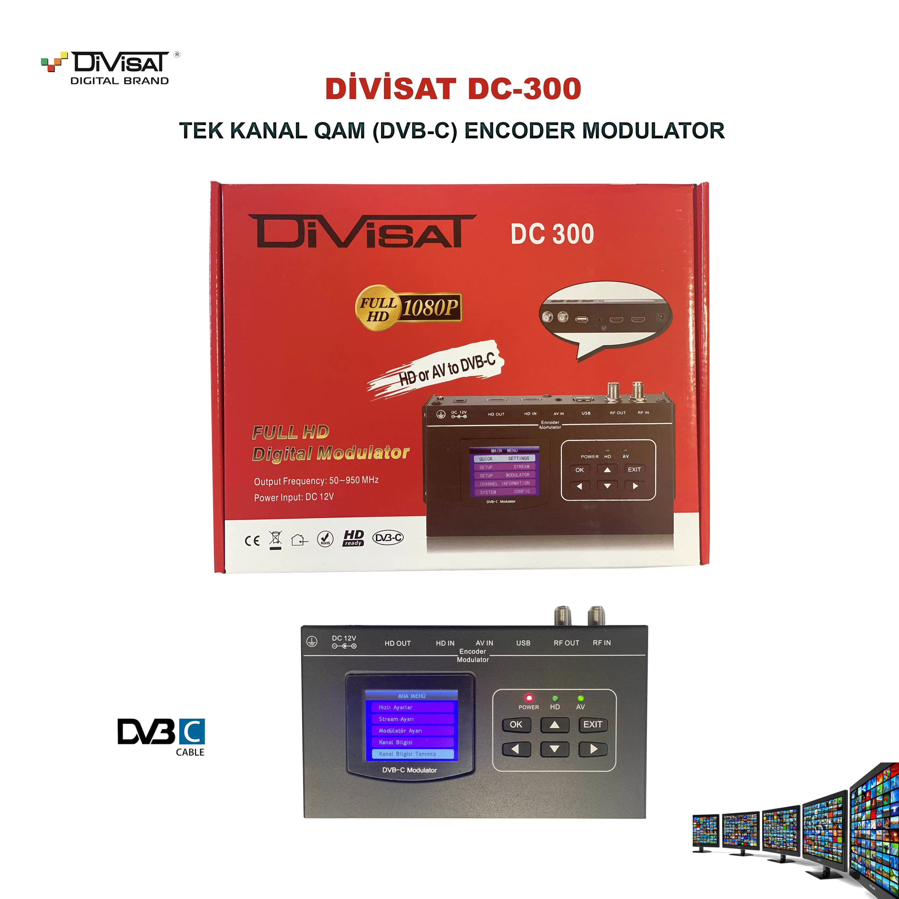 Divisat DC-300 Tek Kanal QAM Dvb-C Encoder Modülatör - Divisat
